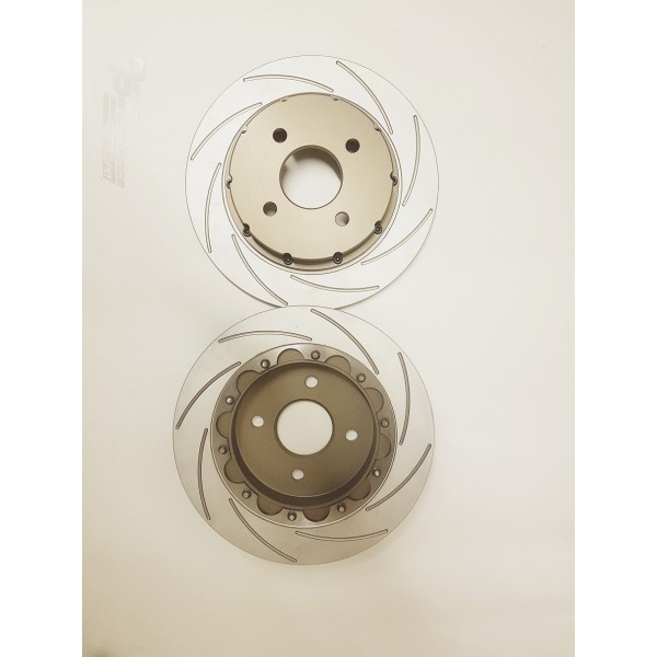 Ford Focus RS MK1 DPC Racing 2 Piece Grooved Rear Brake Discs